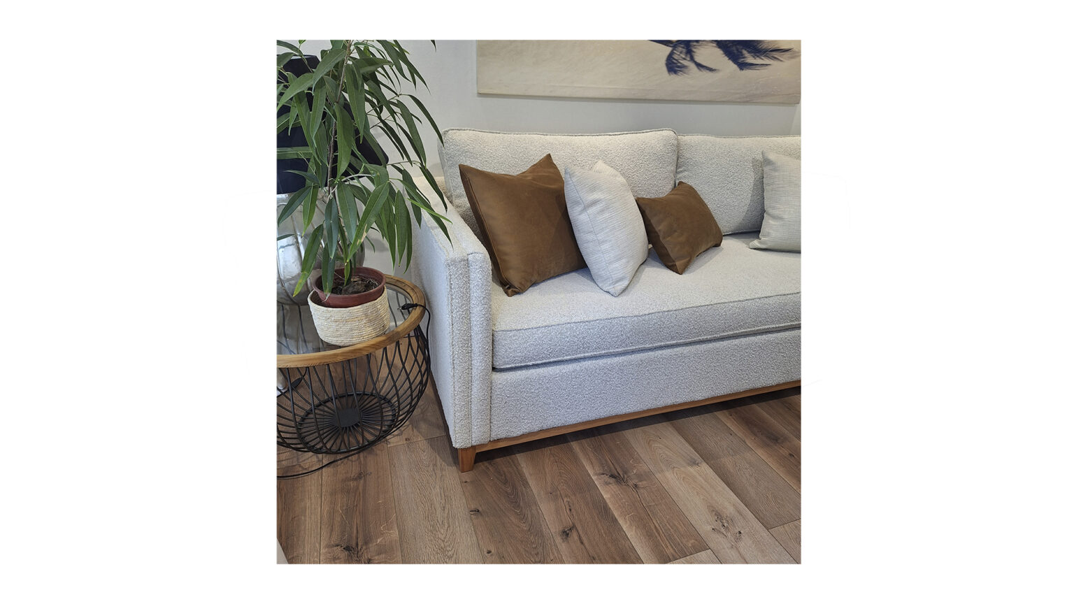 Sofá cama Capri Lounge tela Boucle - Domo Sofá Cama