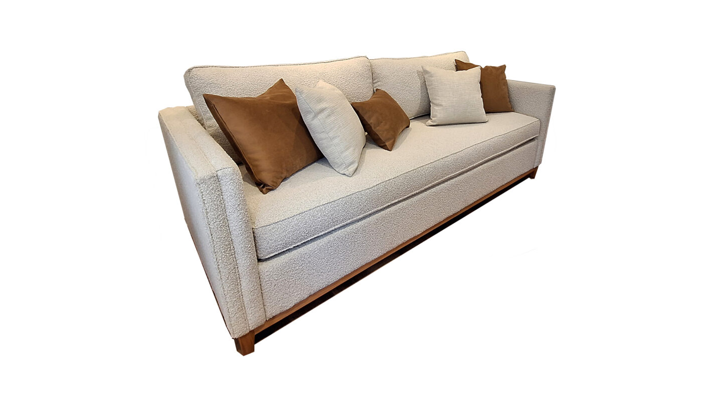 Sofá cama Capri Lounge tela Boucle - Domo Sofá Cama